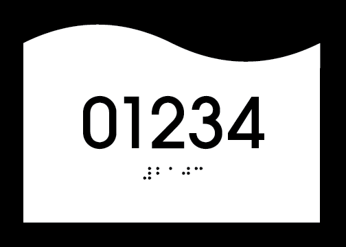 Wave Interior ADA Room Number Sign - Ortwein Interior Sign