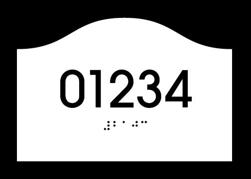 Arch Interior ADA Custom Room Number Sign - Ortwein Interior Sign